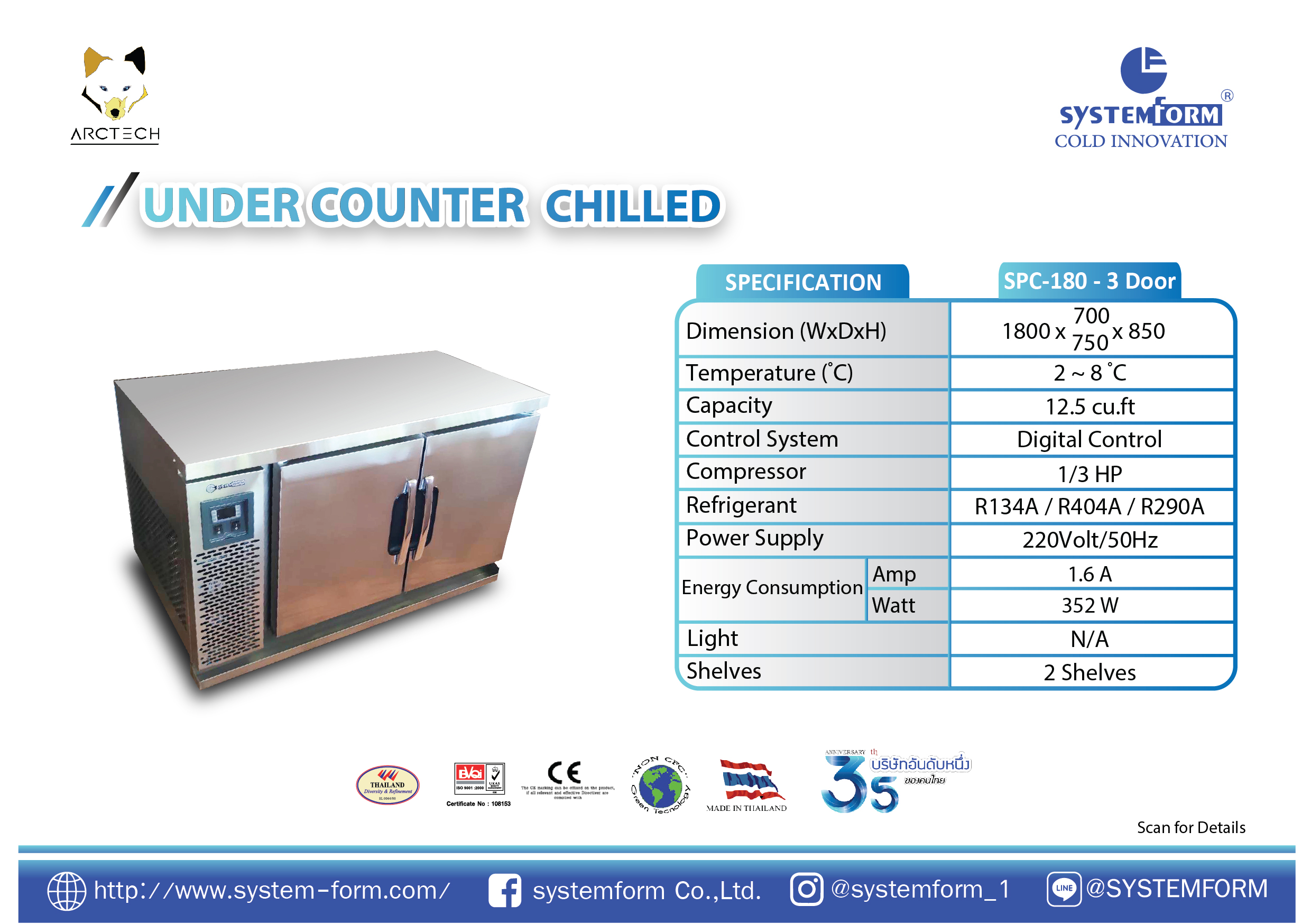 UNDER COUNTER CHILLED - Welcome to SYSTEMFORM COLD INNOVATION